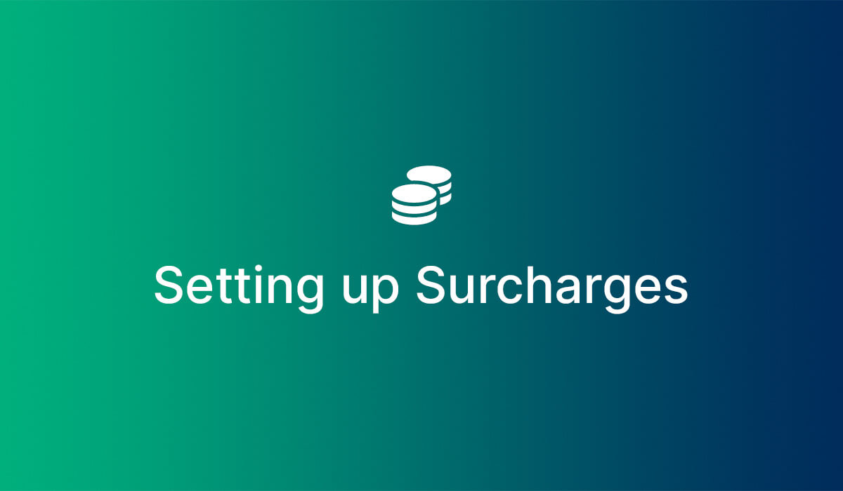 Setting up Surcharges